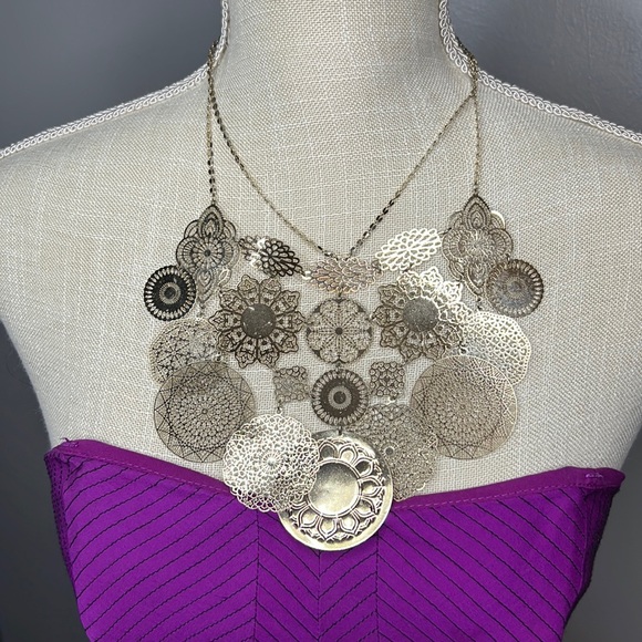 Express | Jewelry | Express Gold Colored Geometric Bib Necklace | Poshmark